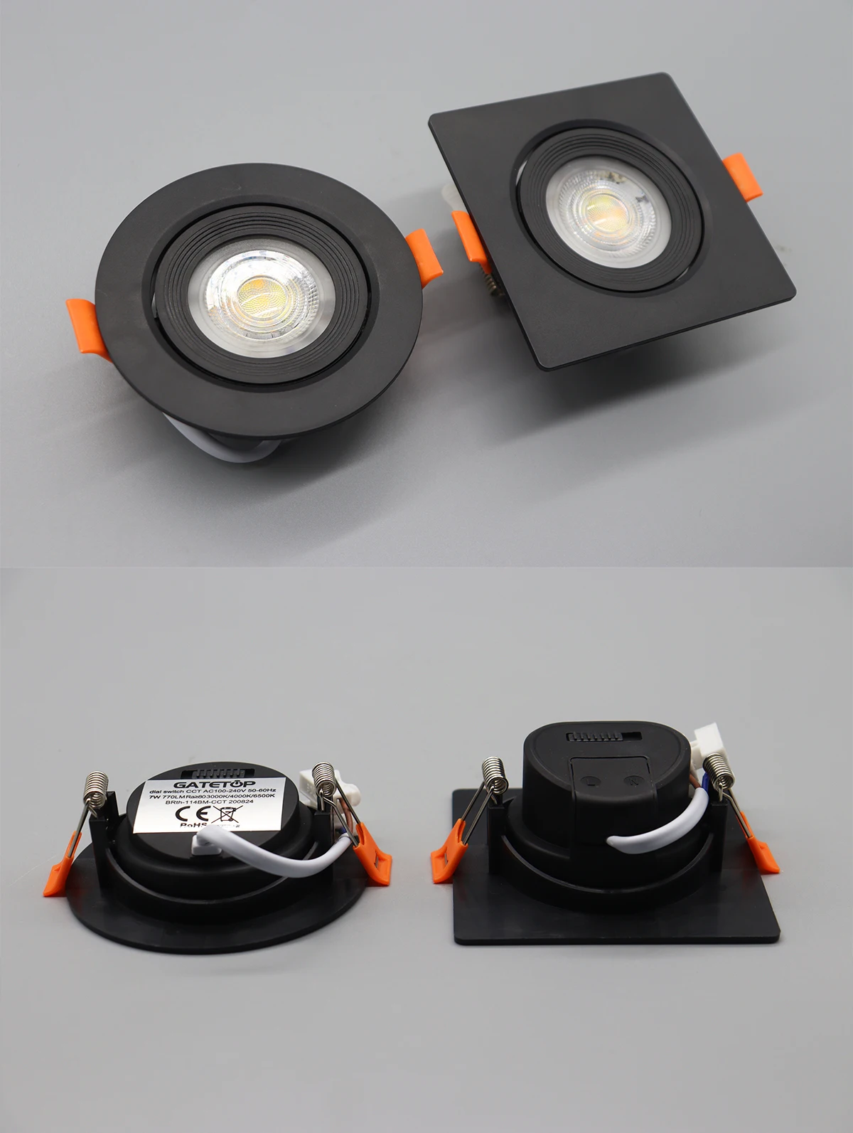 LED 3CCT Ceiling Spotlight AC100-240V 7W Dial Switch 3CCT Change IP20 ...