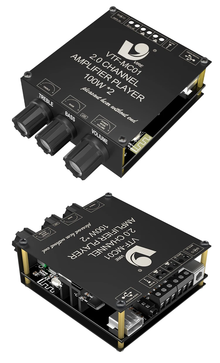 Dual Channel Mini 100W+100W Class D Digital Power AMP Module