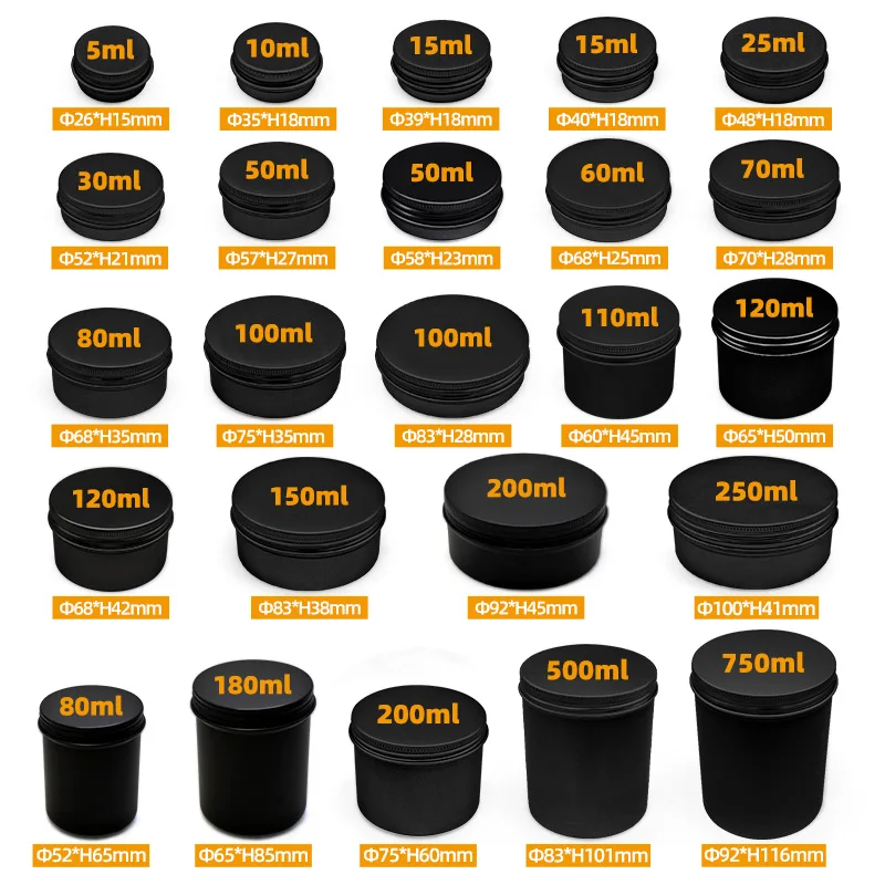 Empty 25g 25ml Custom Gold Silver White Black Aluminum Metal Jars Cream ...