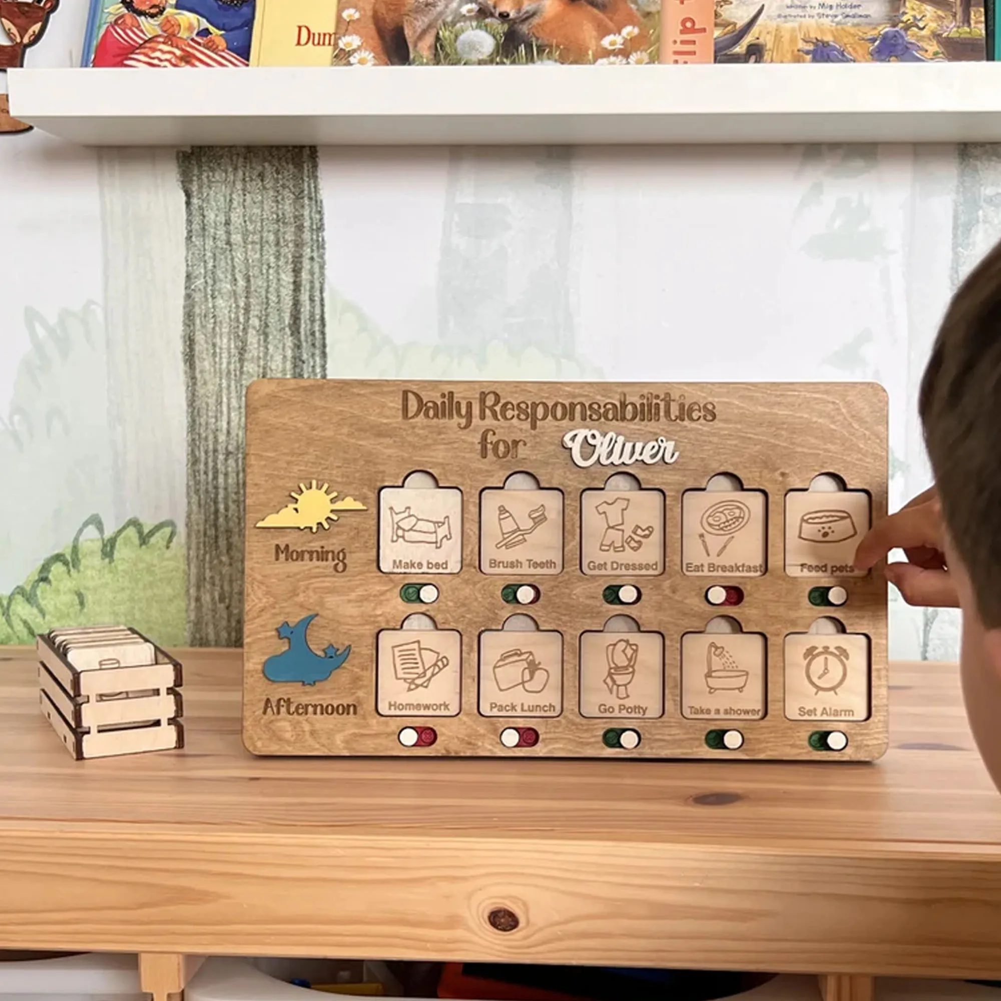 Daily Chore Chart Daily Routine Responsibility Board for Children Daily ...