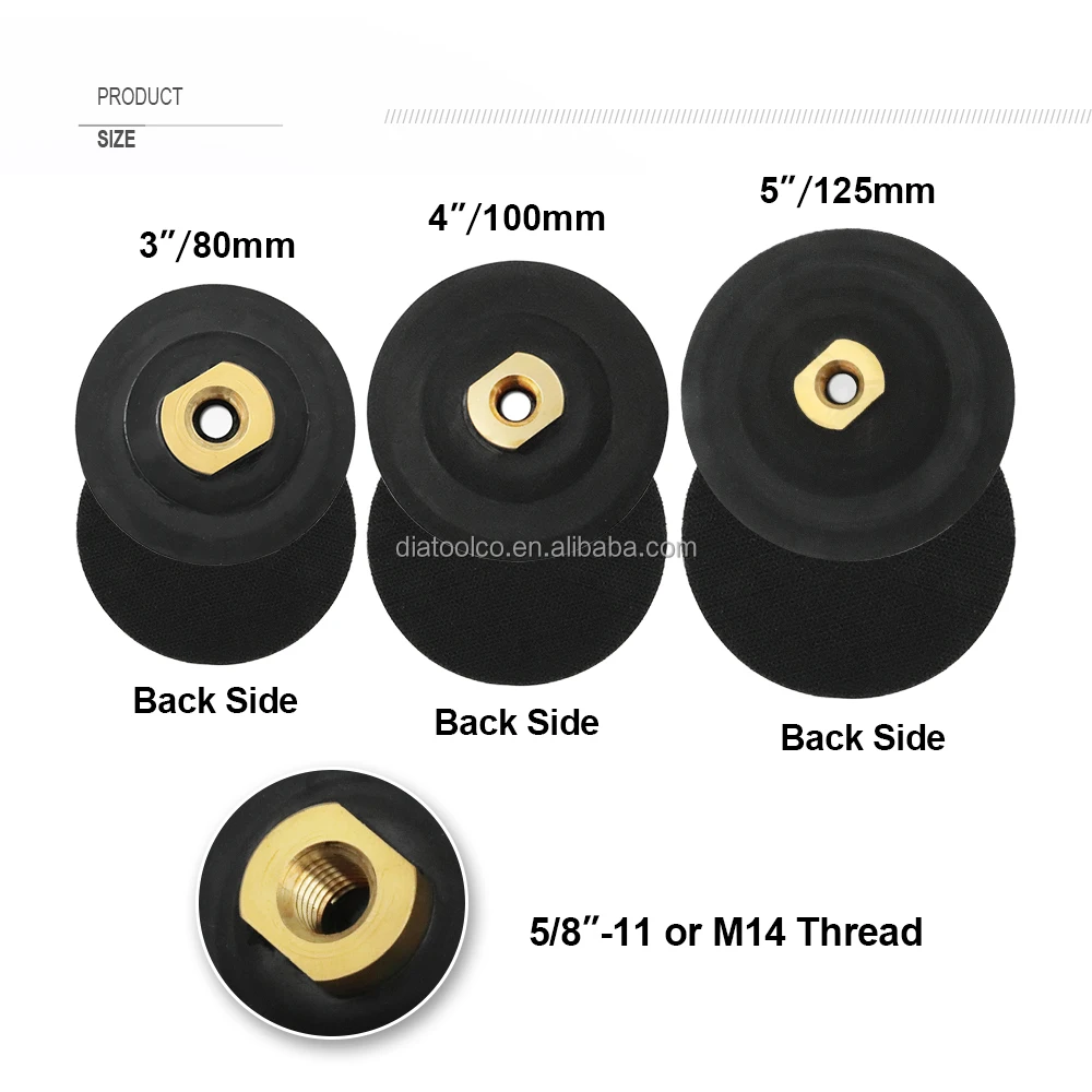 3/4/5inch Plastic/Rubber/Aluminum Backing Plate Polishing Buffing Pad ...