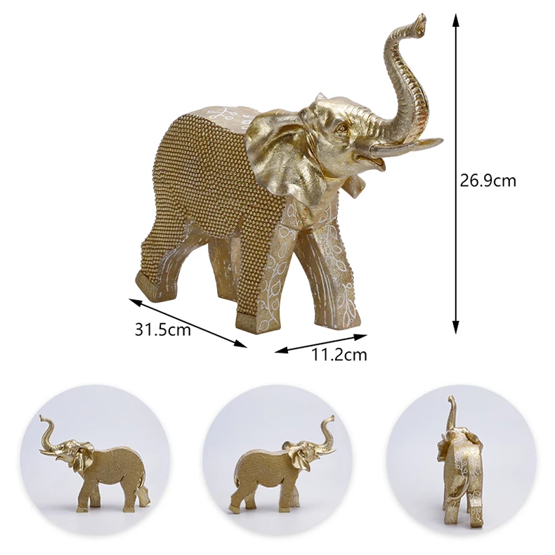 Alibaba.com: Redeco Classic Golden Animals Sculpture Resin Giraffe ...