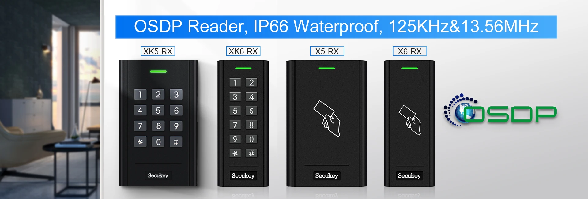 Secukey OSDP Reader - Reliable 13.56mhz & 125khz Card Reader