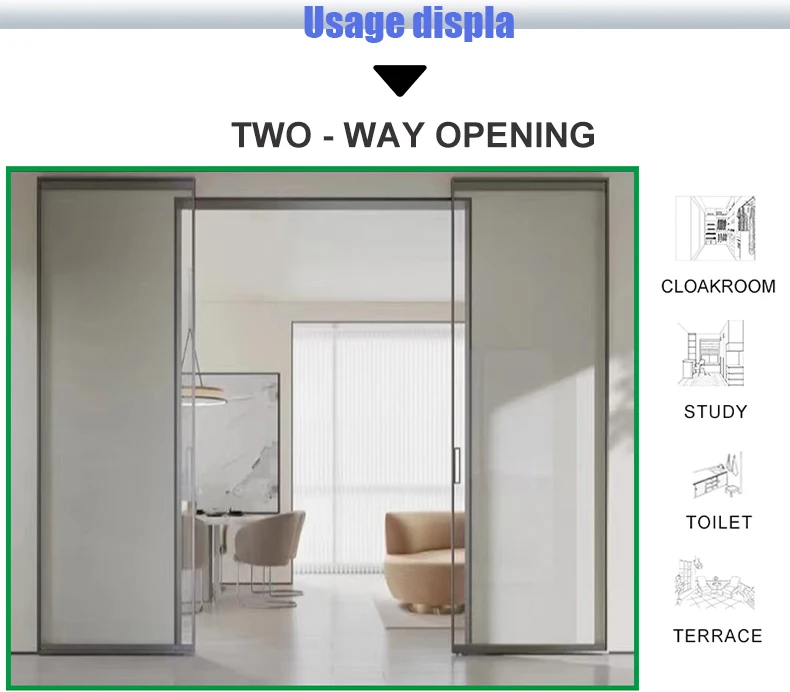 Slim Narrow Sliding Door Roller Soft Closing Narrow Frame Synchronized ...