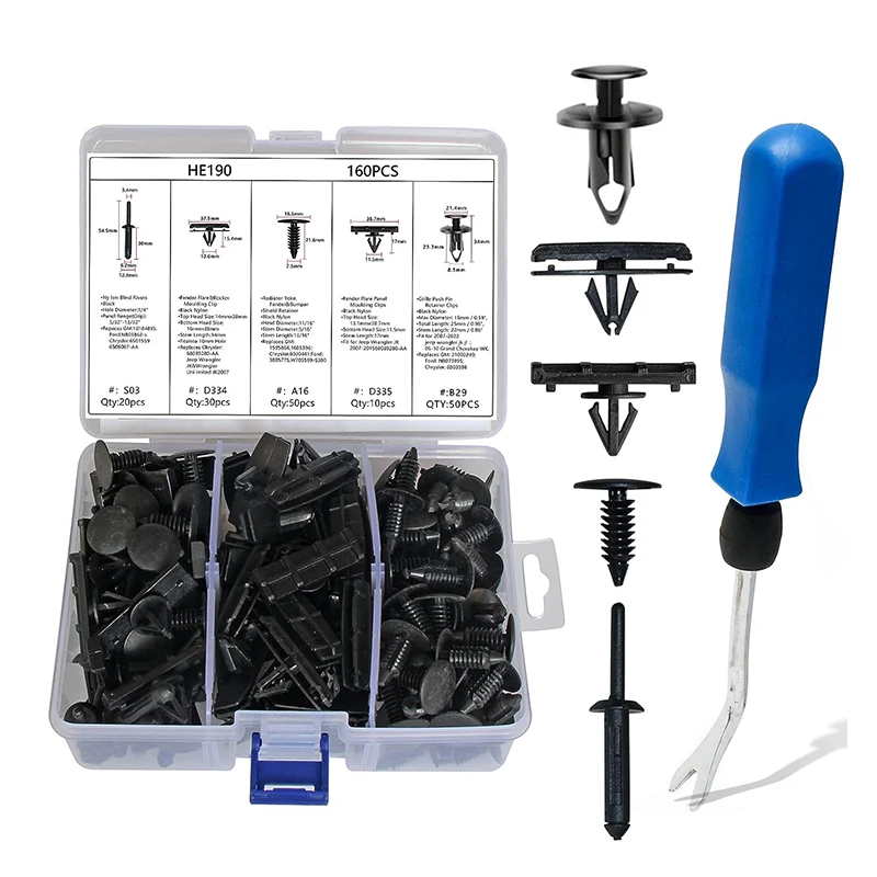 Universal Auto Nylon Plastic Fastener Rivet Car Body Plastic Fender ...