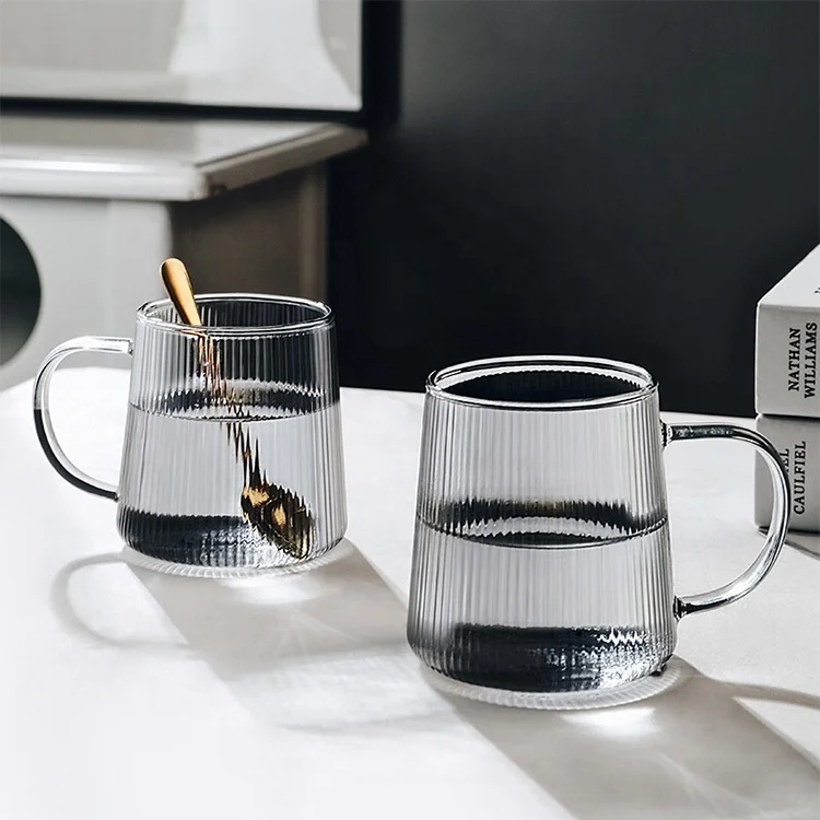 Bulk Ribbed Water Drinking Glasses Short Stem Wine Cup Glass Tumbler ...