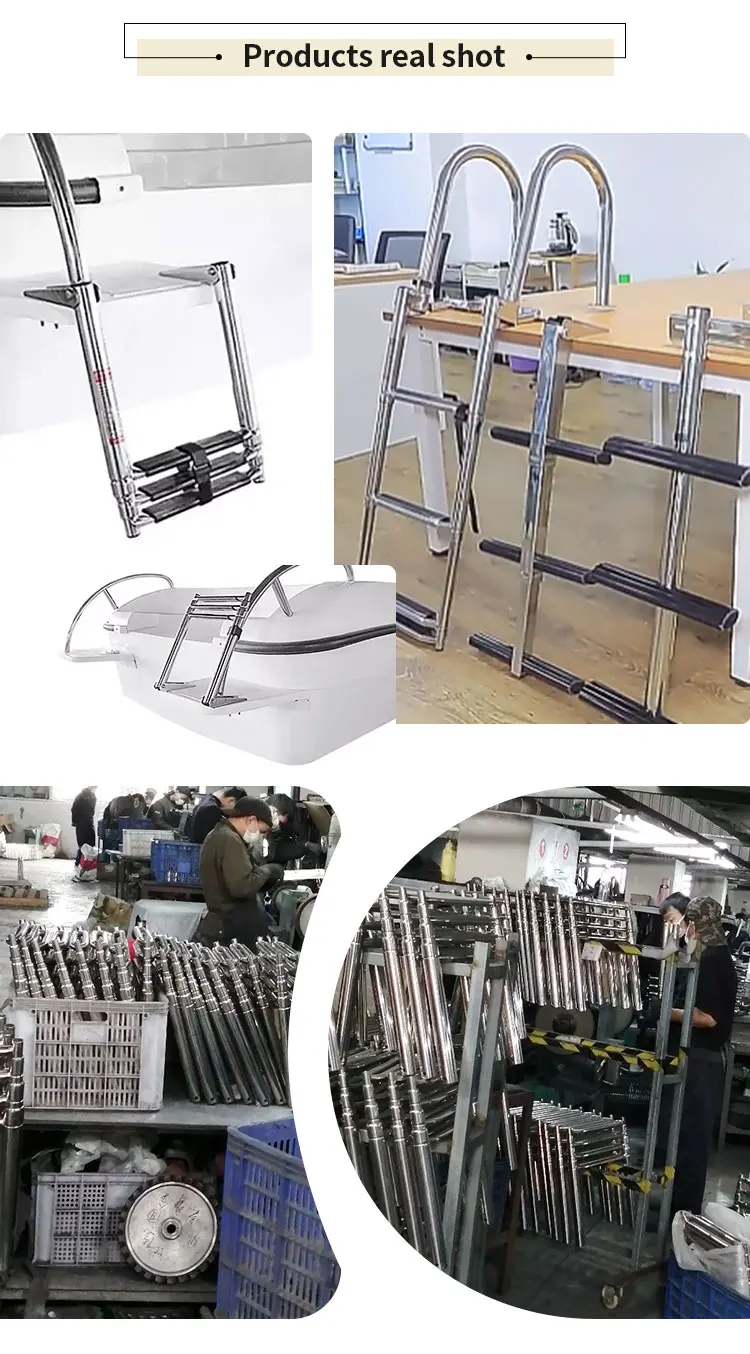 Little Dolphin Telescoping 4 Step Boat Ladder 316 Stainless Steel ...