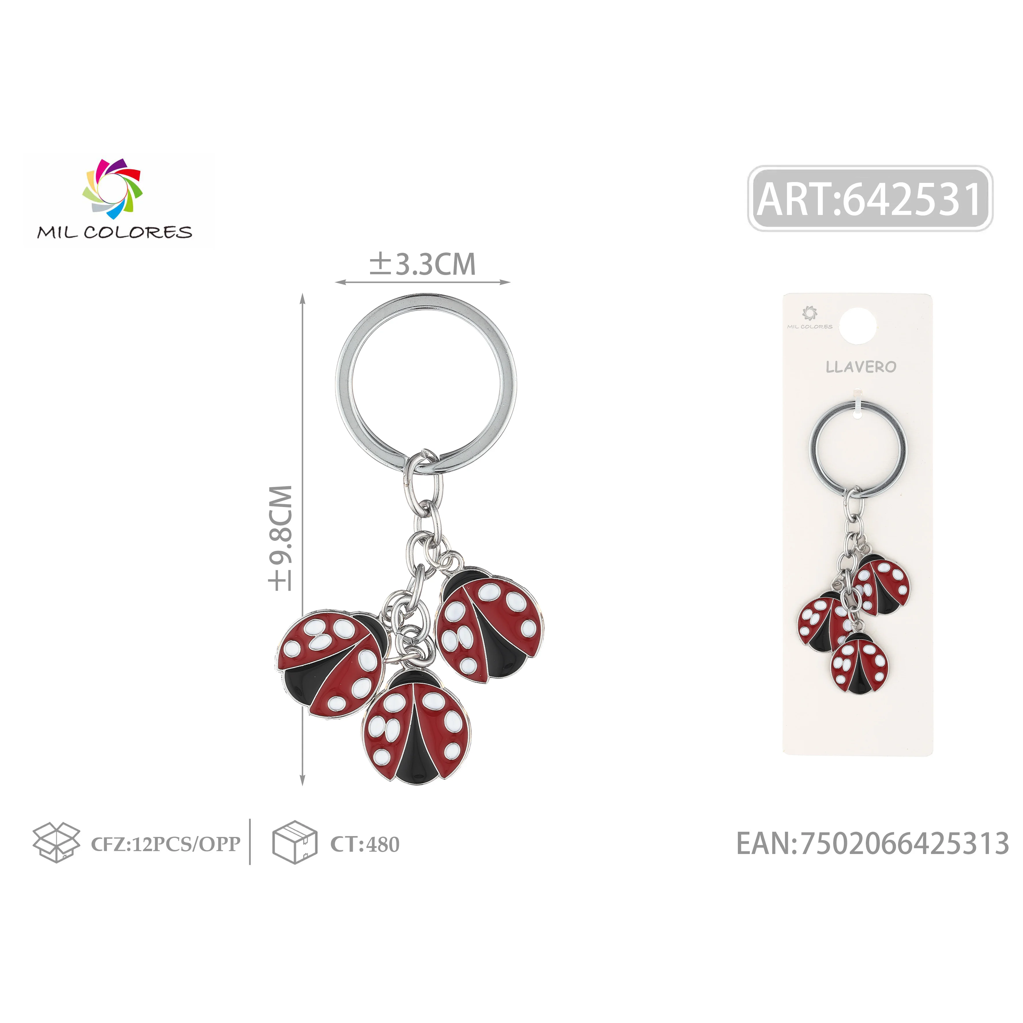 Ladybug Crystal and Metal Oil Drop Keychain| Alibaba.com
