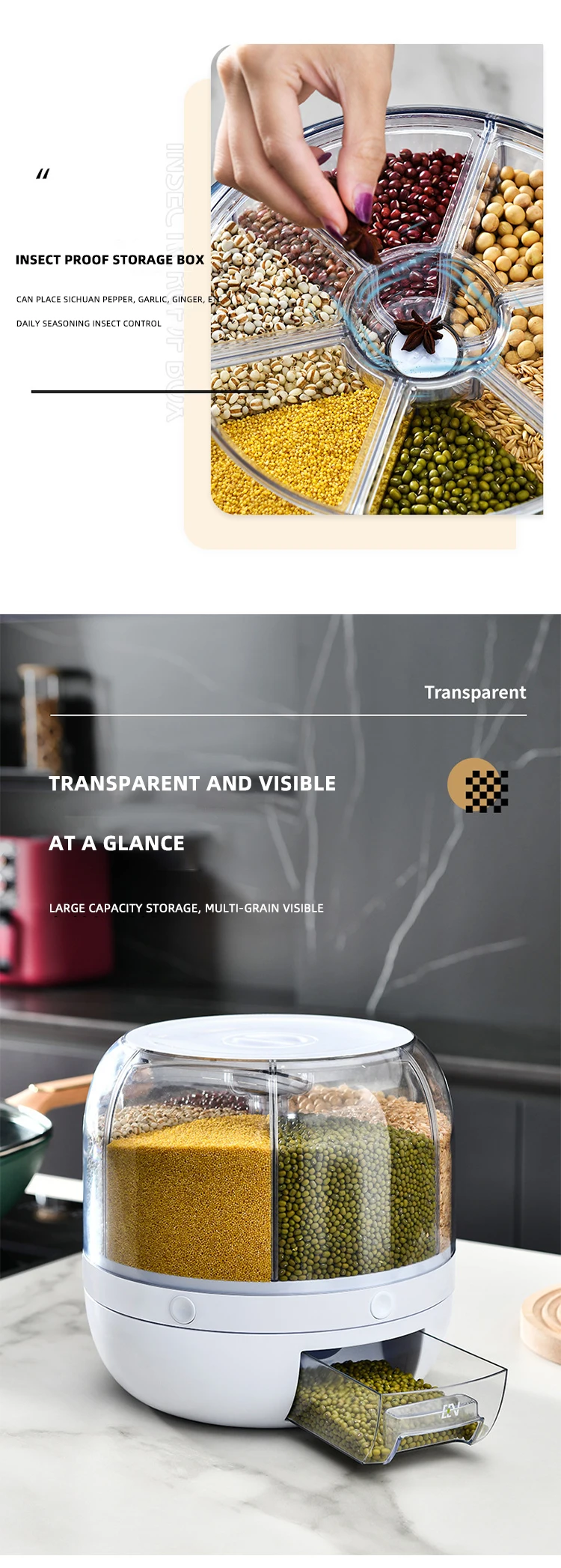 Food Grain Storage Container - Large Capacity & Freshness