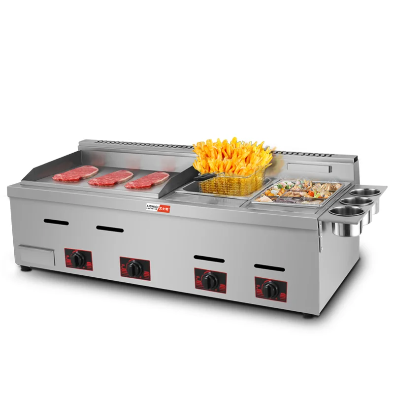 Commercial Kitchen Equipment Large Capacity Gas Griddle with Deep ...