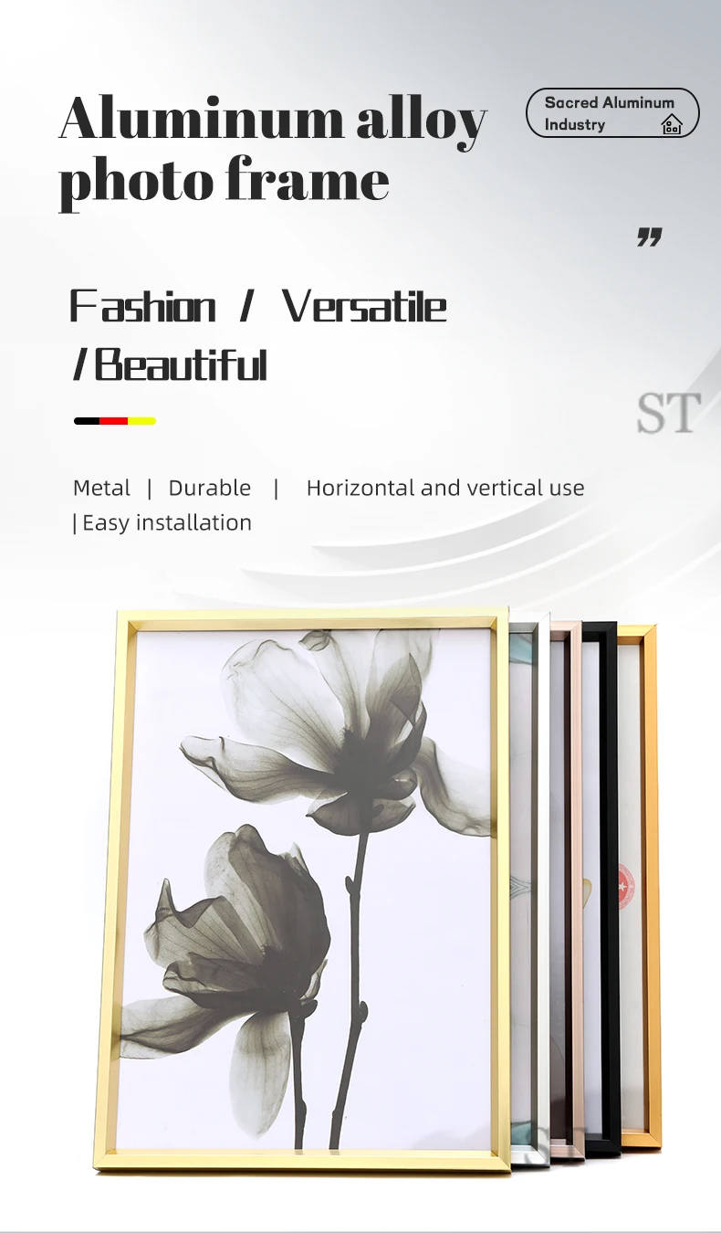5-color A2 A3 A4 Size Metal Brushed Aluminum Alloy Photo Frame For ...
