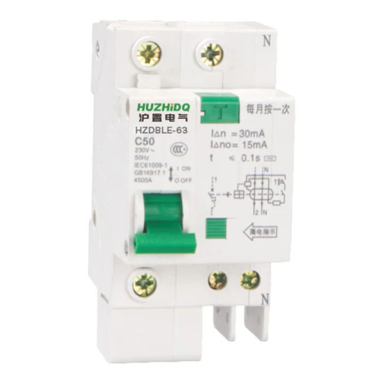 Huzhi I Pole Ac Earth Leakage Circuit Breaker Device Single Phase C ...