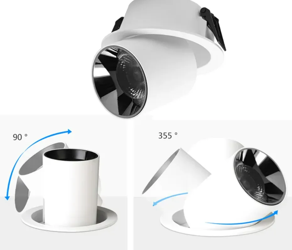 Adjustable Led Cob Recessed Spotlight Ceiling Down Light Dimmable 10w 30w Led Downlights For ...