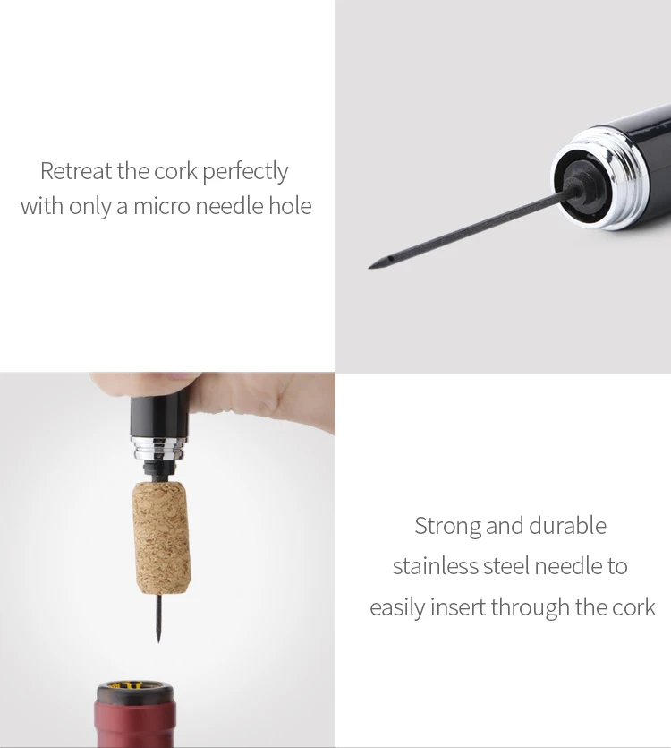 Portable Handheld 2in1 Air Pressure Corkscrew - Easy-Open Wine Opener
