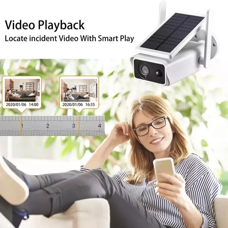 4MP Low Power Solar Bullet Security Camera Outdoor XM Icsee