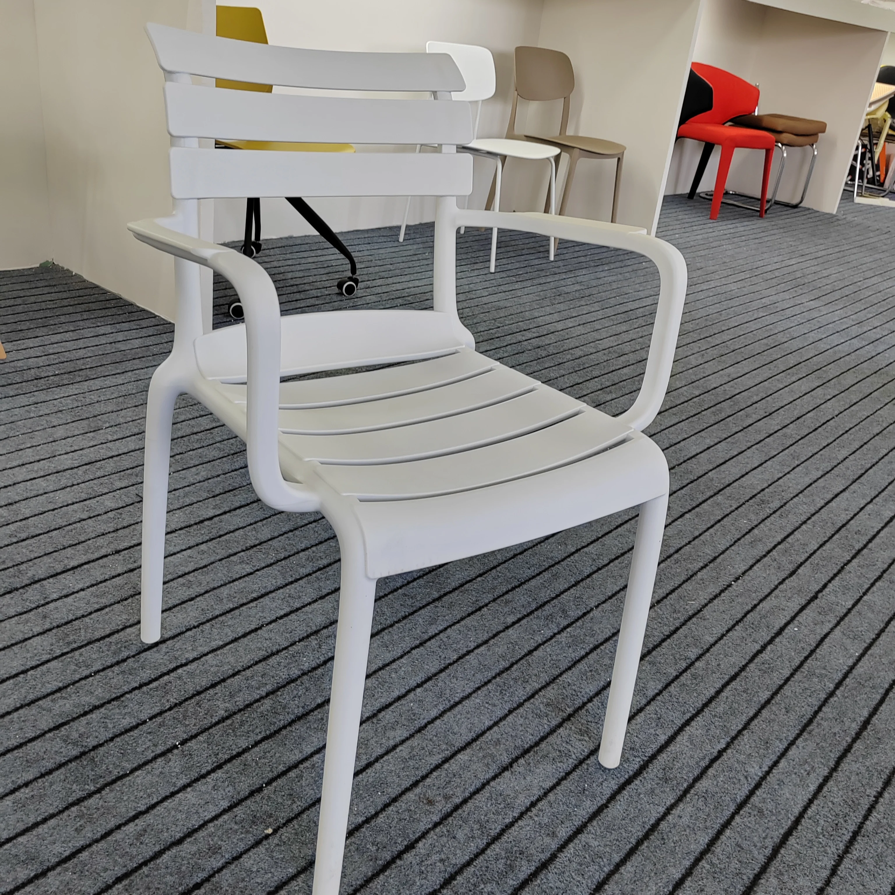 Factory Wholesale Plastic Modern Design Stackable Chairs with Armrests ...