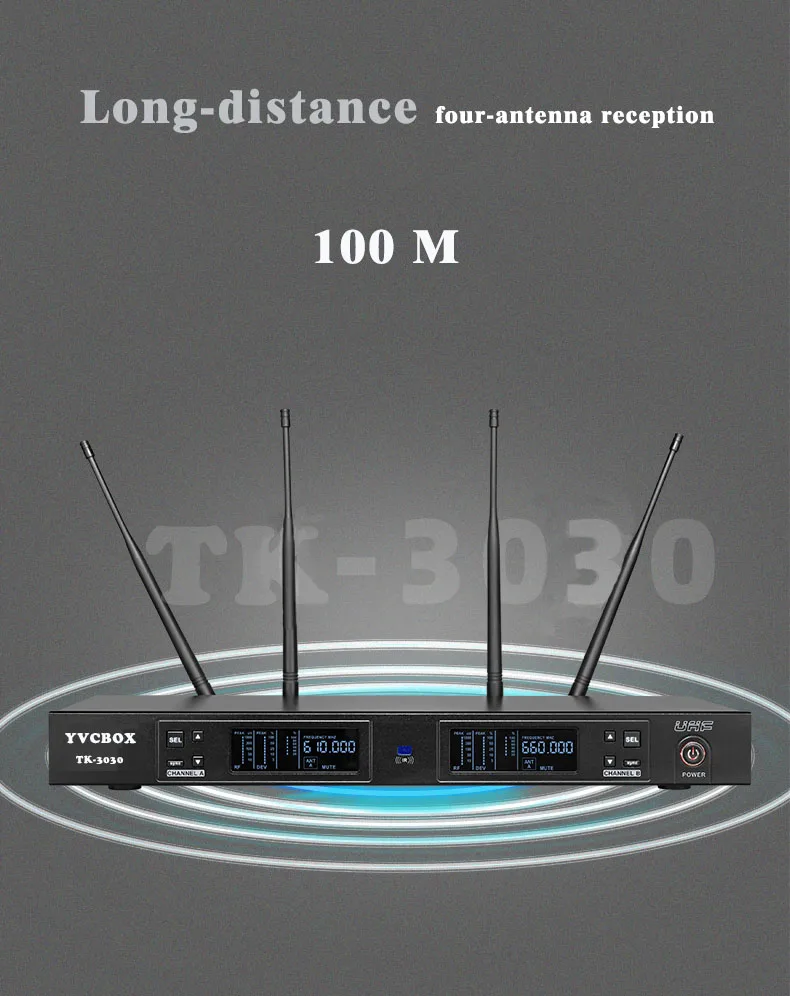 Ture Diversity 640-690mhz Uhf Dual-channel Wireless Microphone Handheld ...