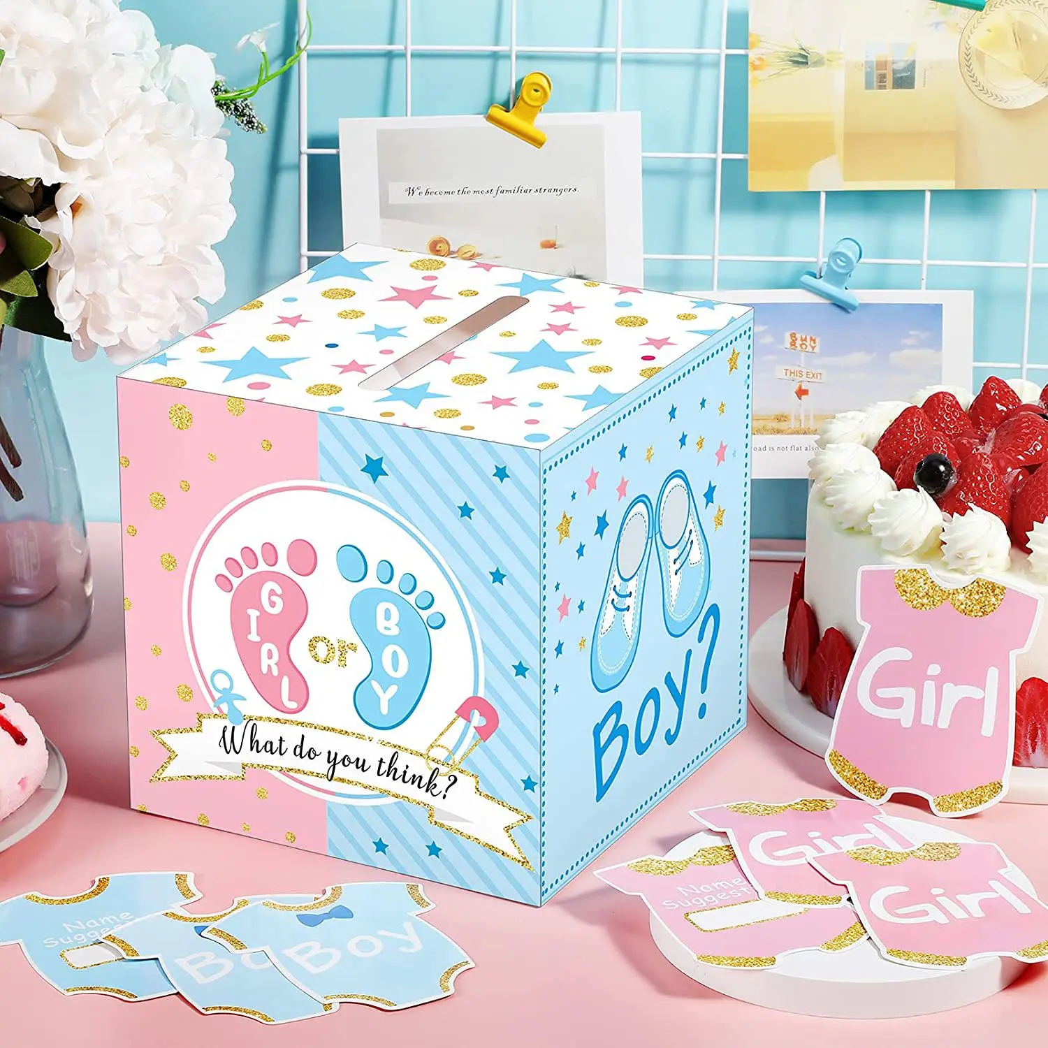 Baby Gender Reveal Display Ballot Box Baby Shower Party Decoration ...