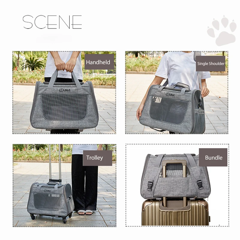 2023 New Base Pulley Manual Trolley Outdoor Convenient Carry Pet ...