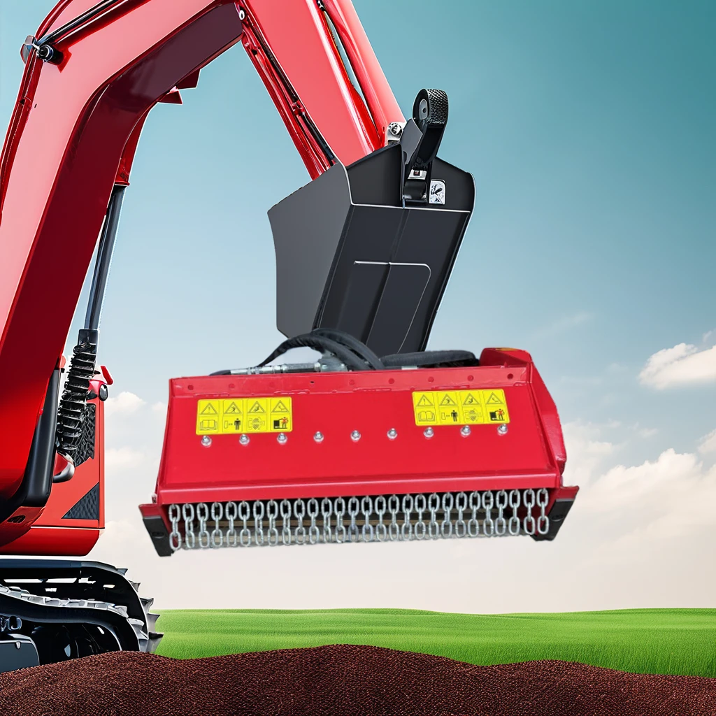 Adjustable Flail Mower Excavator Agricultural Orchard Green Belt Gear ...
