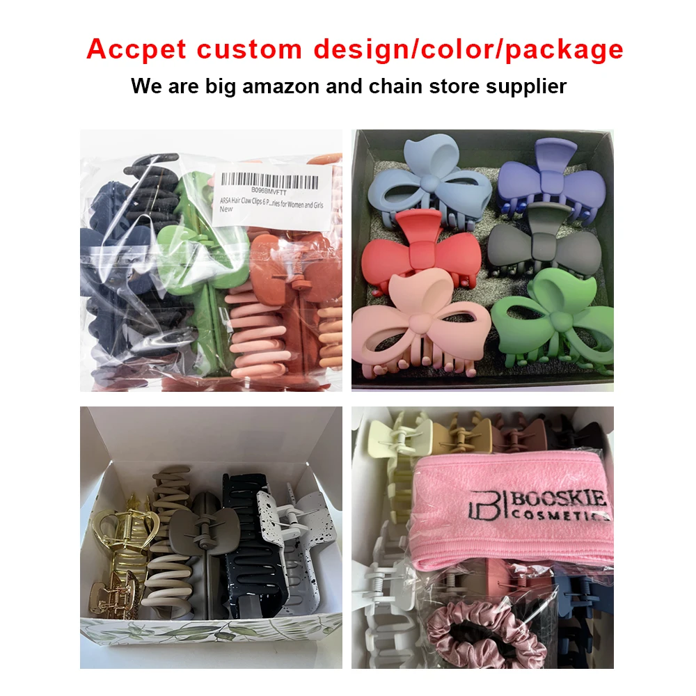 Hc080e 2024 Trending Custom Logo Plastic Hair Claw Fashion Personality ...