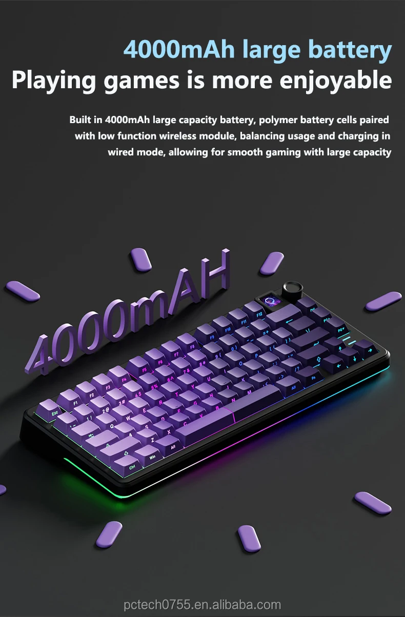 WEIKAV WK75 Gaming Keyboard - Wireless, RGB, and Customizable