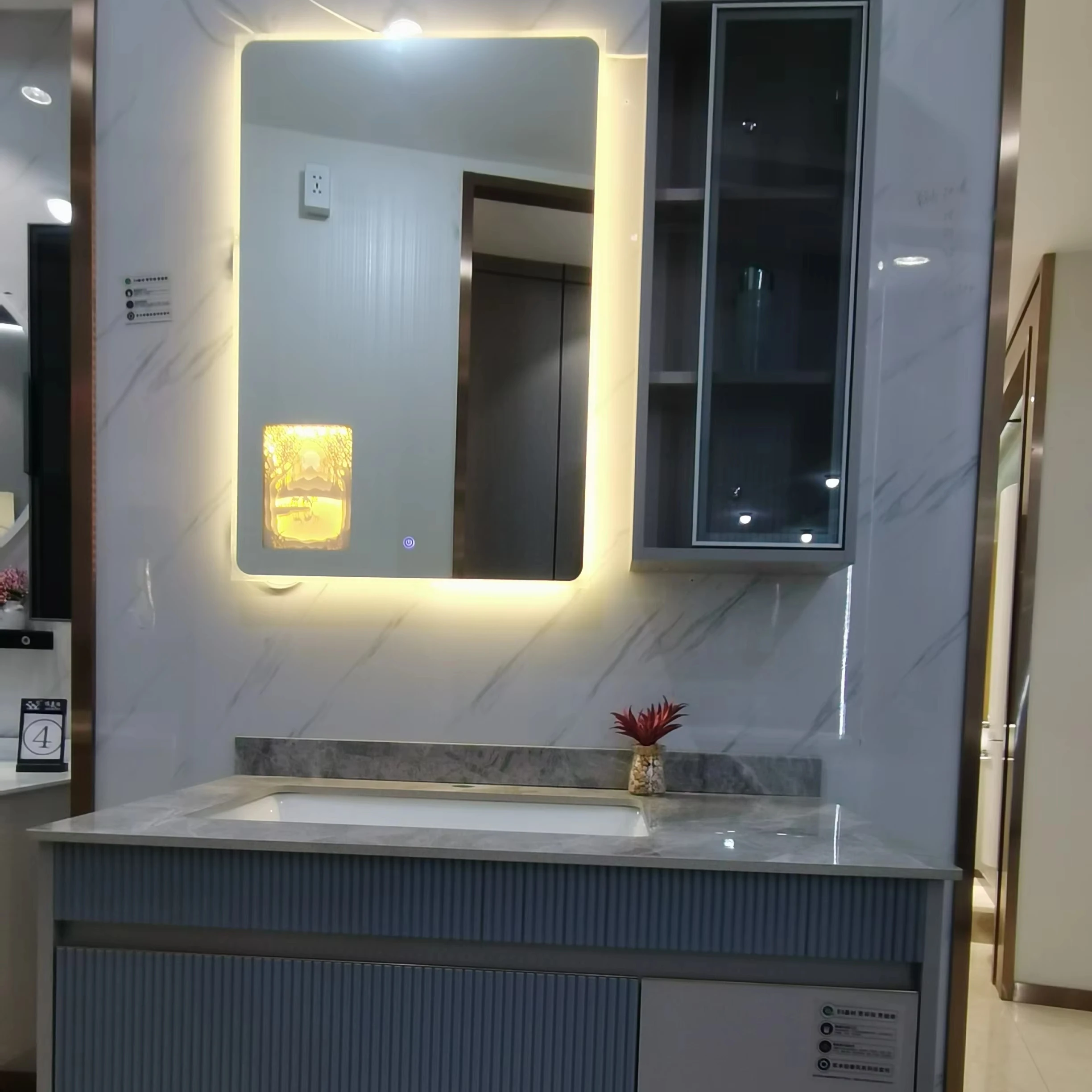 Modern Style Bathroom Vanities Wooden And Pvc With Steel Frame Sink And ...