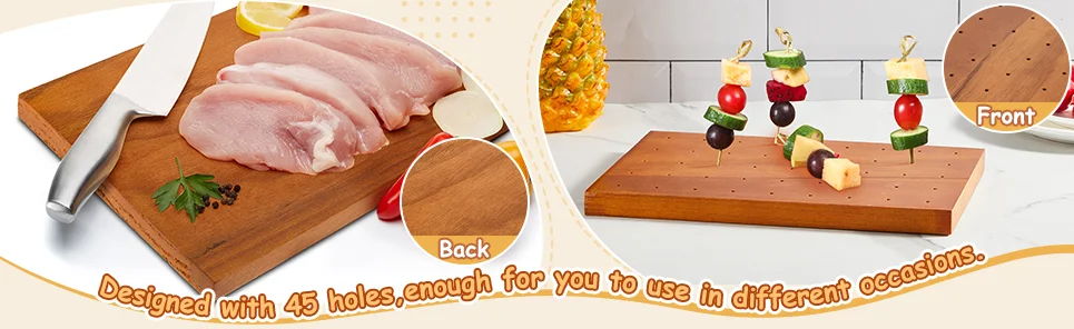 JUNJI Wooden Food Skewer Rack Fork Rack and Food Display Skewer Rack ...