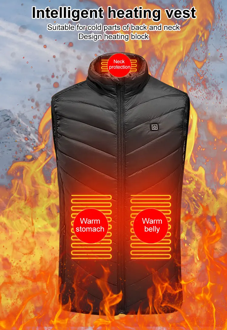 Adjustable Smart Safety Hunting Body Warmer Waistcoat 9 Zone Dual ...