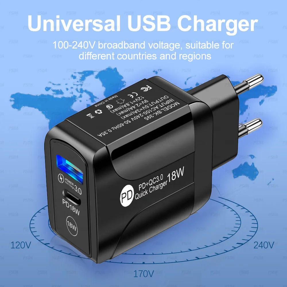 Korea Pug PD18W USB C Charger Fast Charger PD Type C Plug Power Adapter ...