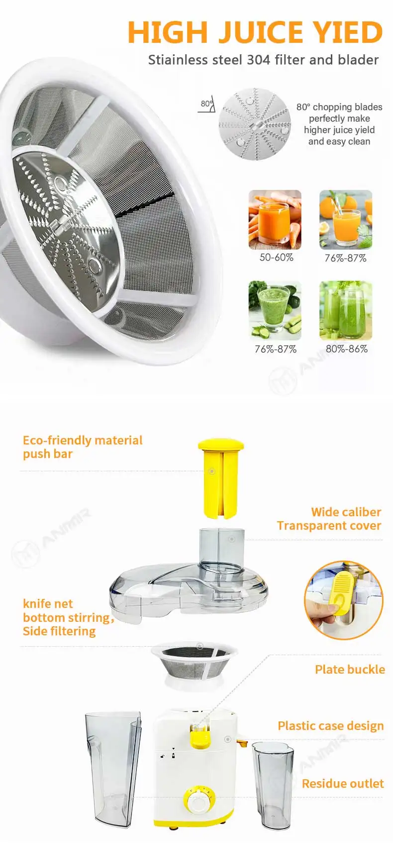 Dc Motor Professional Commercial Household Smoothie Blender Juicer ...