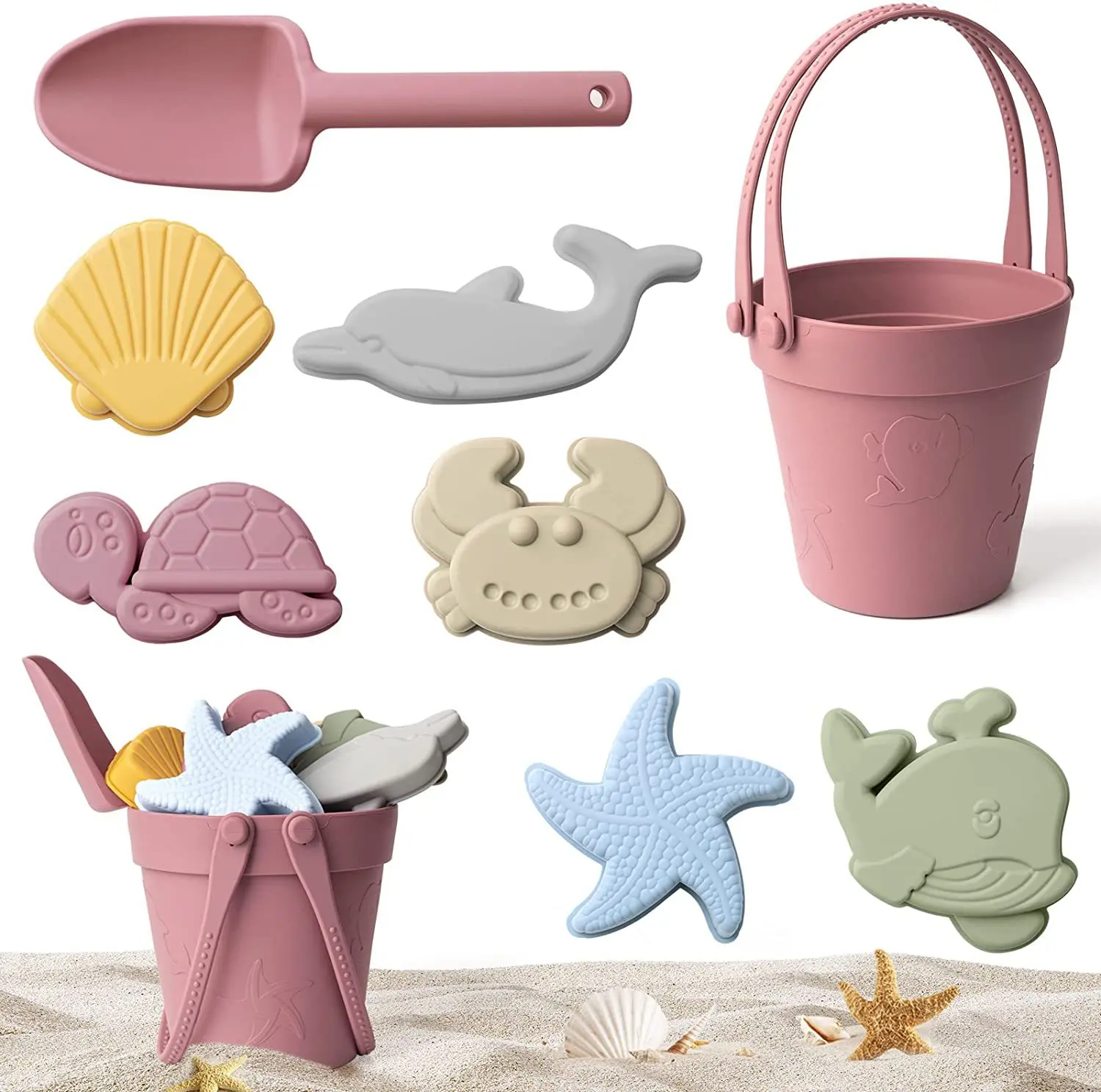 Silicone Baby Travel Beach Sand Toy Molds Essentials Beach Children ...