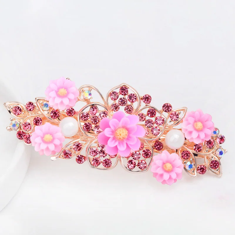 Handmade Spring Hair Accessories Women Elegant Adult Resin Flower Hair ...