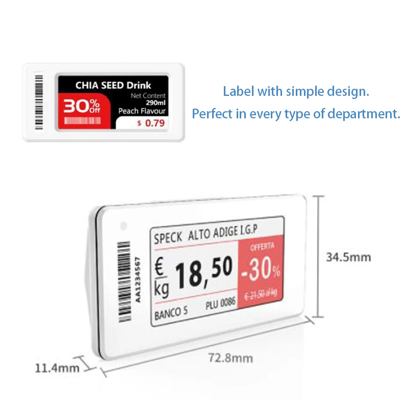 Electronic Shelf Label Price Tag For Mall Slim Series Esl 2.13 Inch ...