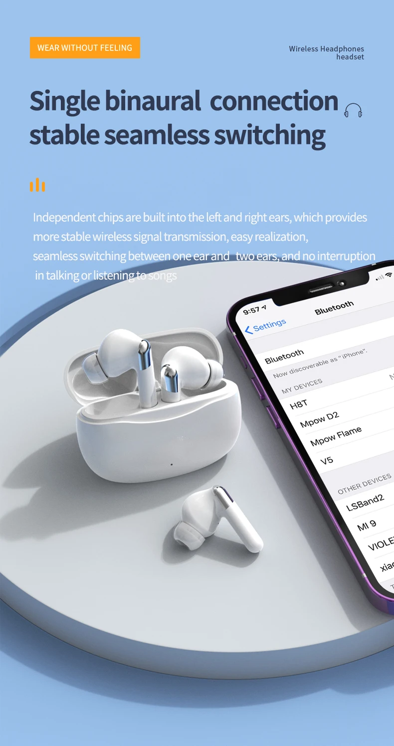 VT-A03 In-ear ANC Wireless Earphone Bt 5.4 Noise Cancellation Wireless ...