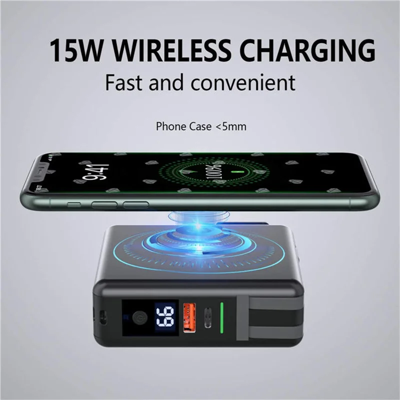 Magnetic Wireless Power Bank Battery Multifunctional Portable Wall ...