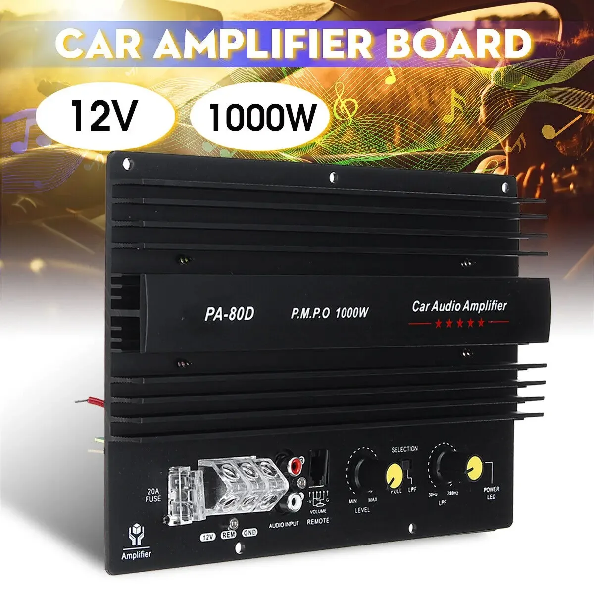 PA-80D 12V Universal 1000W Amplifier Board for Car Audio