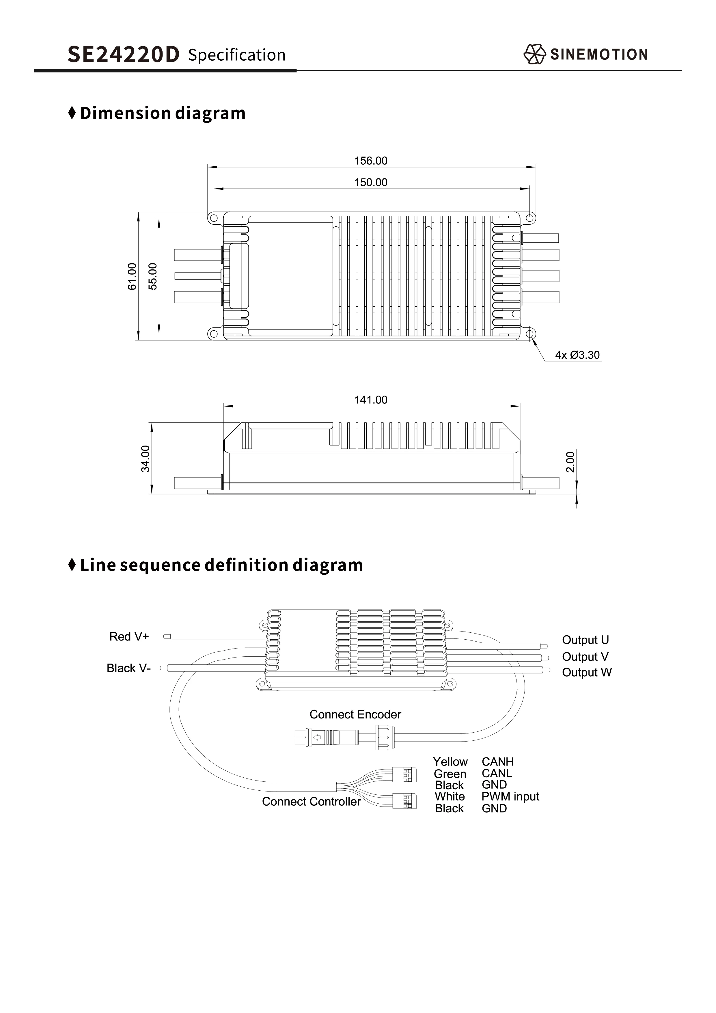 SE24220D 60KG Thrust UAV ESC 120A Electronic Motor Speed Controller ...