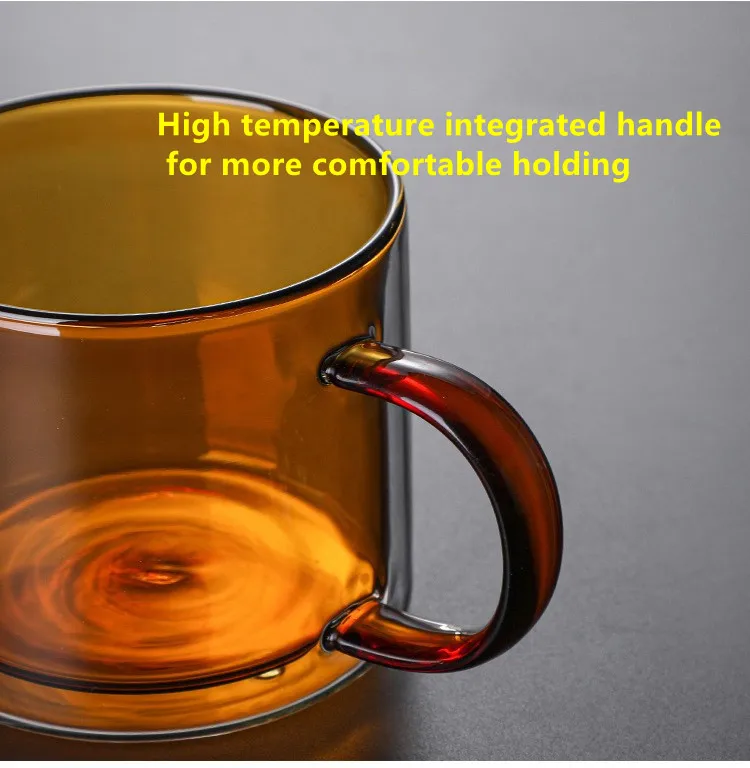 250ml High Borosilicate Glass Double-layer Coffee Mug Color Inner ...