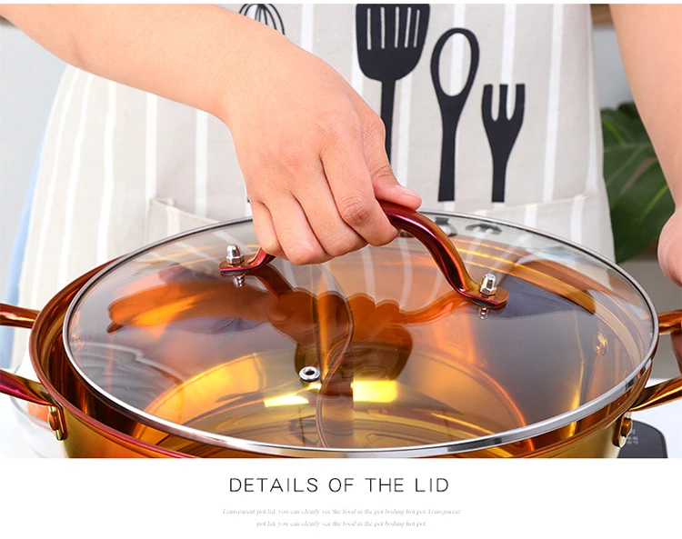 Stainless Steel Hot Pot Double Pot With Divider Twin Divided Shabu Pot ...