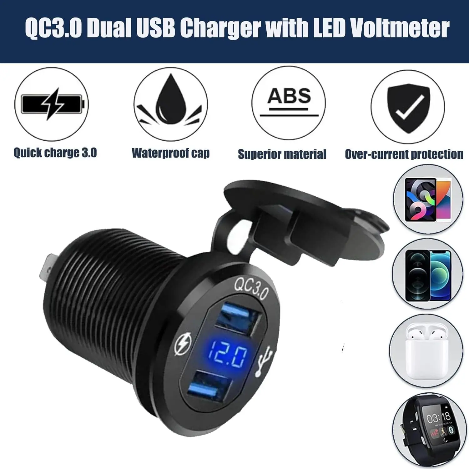 6 Gang Rocker Switch Box Waterproof 12v Spst On/off Switch Panel With ...