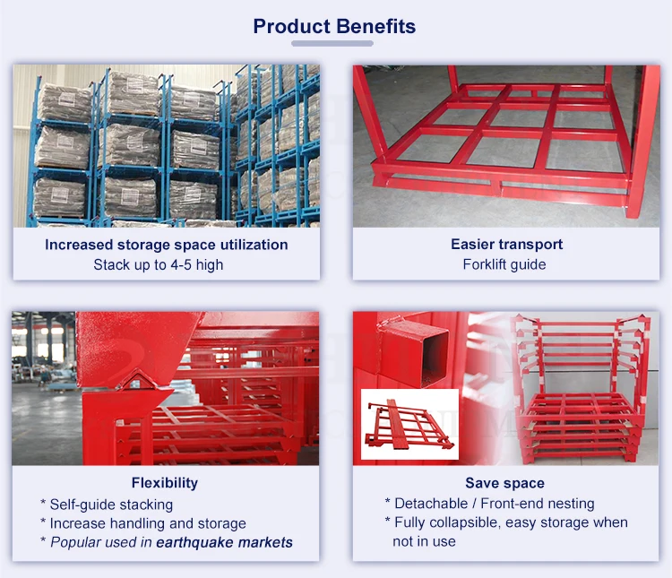 Powder Coated Steel Pallet Tainers - Durable & Space-saving