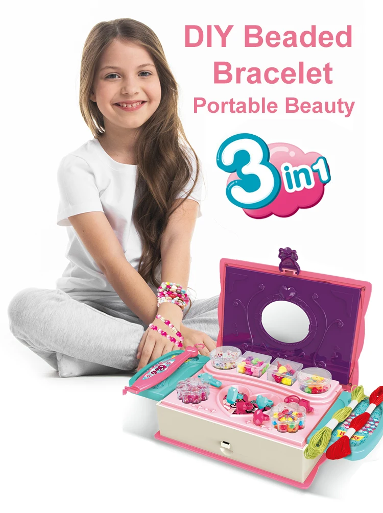 3 In 1 Book Shape Drawing Board Little Girls Bead Bracelet Diy Jewelry ...