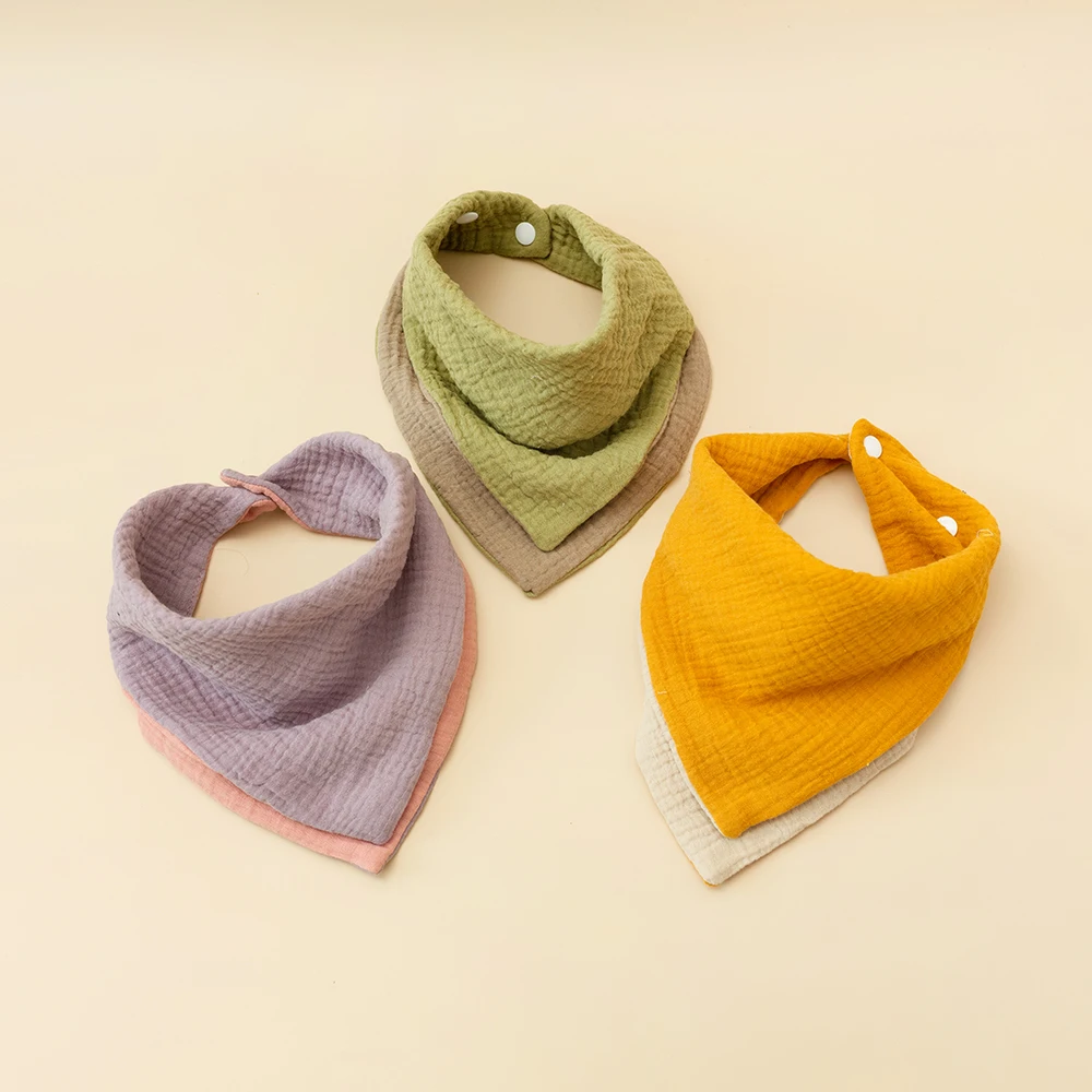 Baby Bibs Triangle Double Cotton Bibs Saliva Towel Baby Boys Girls ...