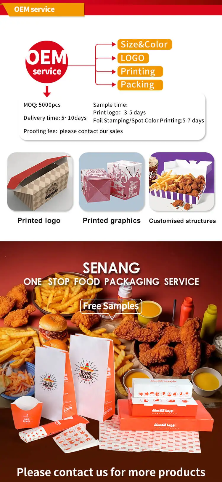 Custom Logo Fried Chicken Wings Box - Fast Food Takeout