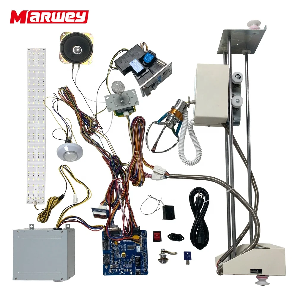 Popular Toy Coin Operated Crane Claw Machine Kit Prizes