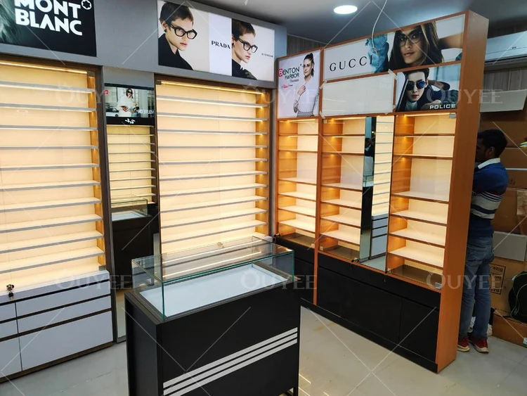 Professional Eyeglass Display Cabinet Showcase Try on Glasses Mirror ...