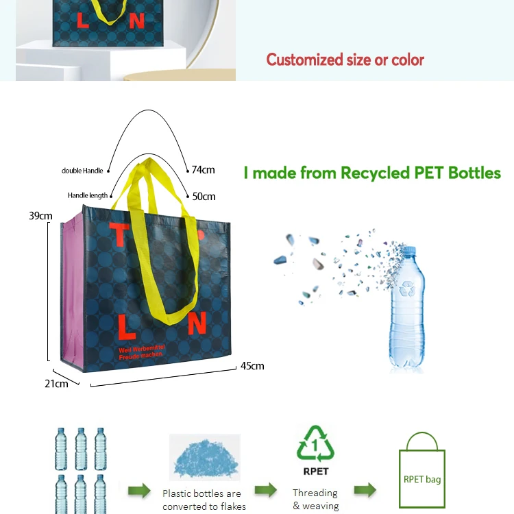 Customized Non Woven Reusable Easy Carry Reusable Foldable Recycle ...