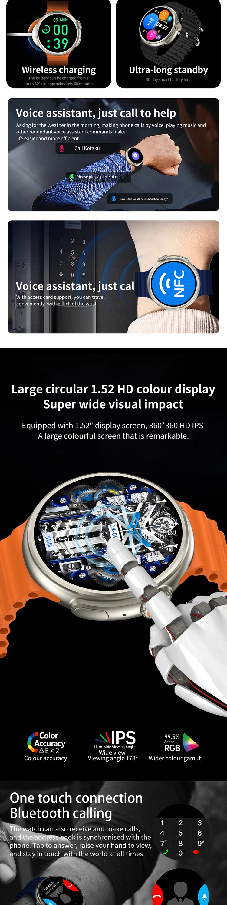 Z78 Ultra Smartwatch Rotating Bt Call Reloj Smart Watch With Wireless ...