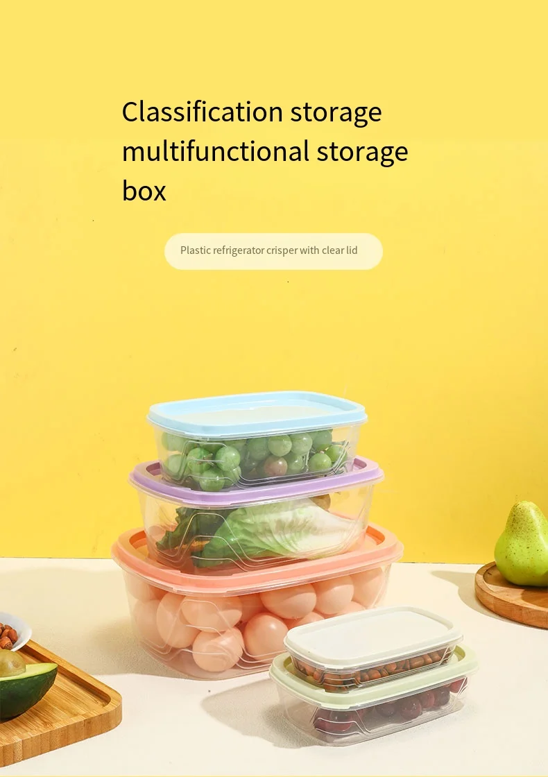Refrigerator Clear Plastic Seal Food Storage Containers With Cover ...